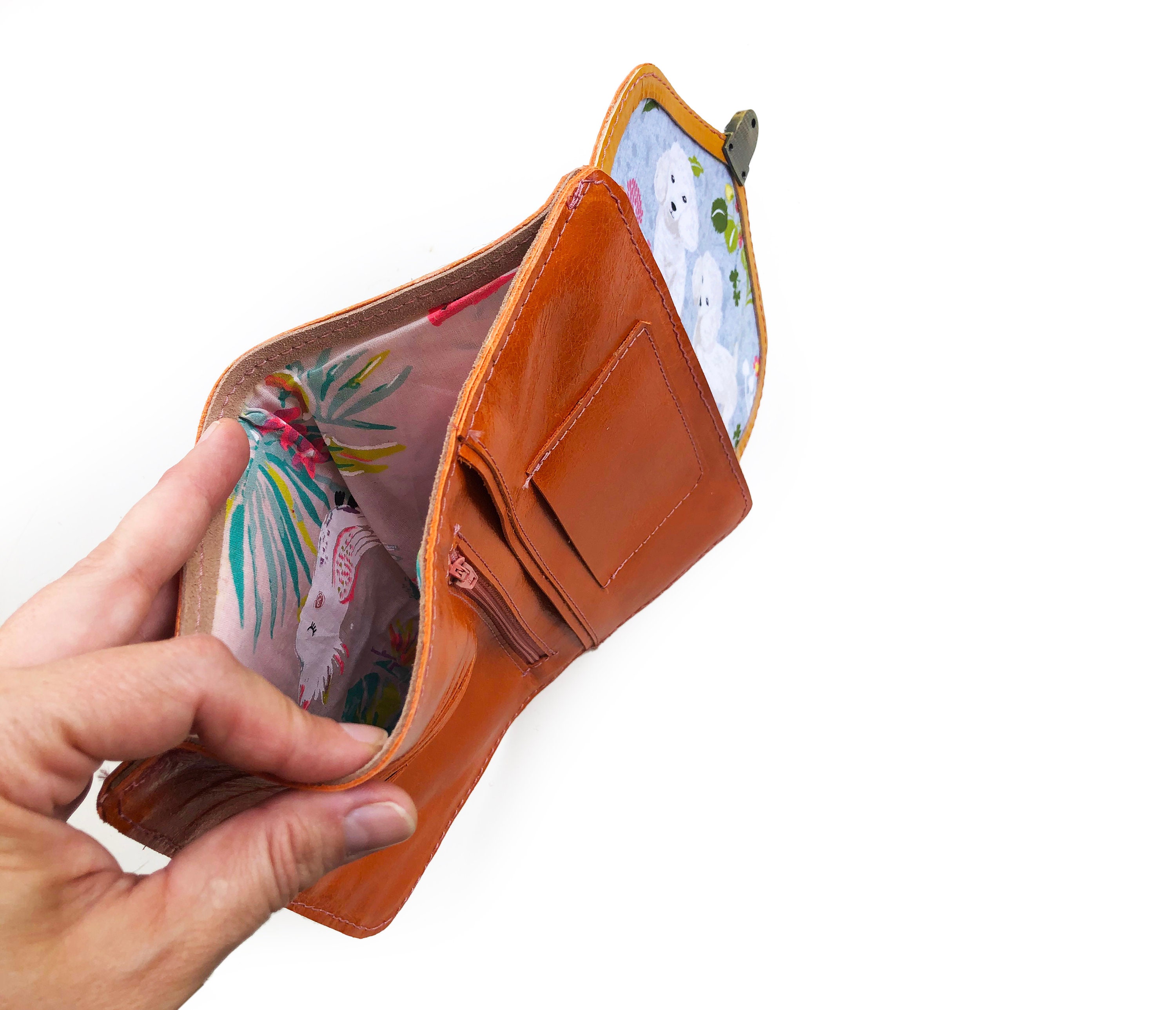 Orange Wallet With Puppies , Puppies Wallet, Orange Wallet for Women ...