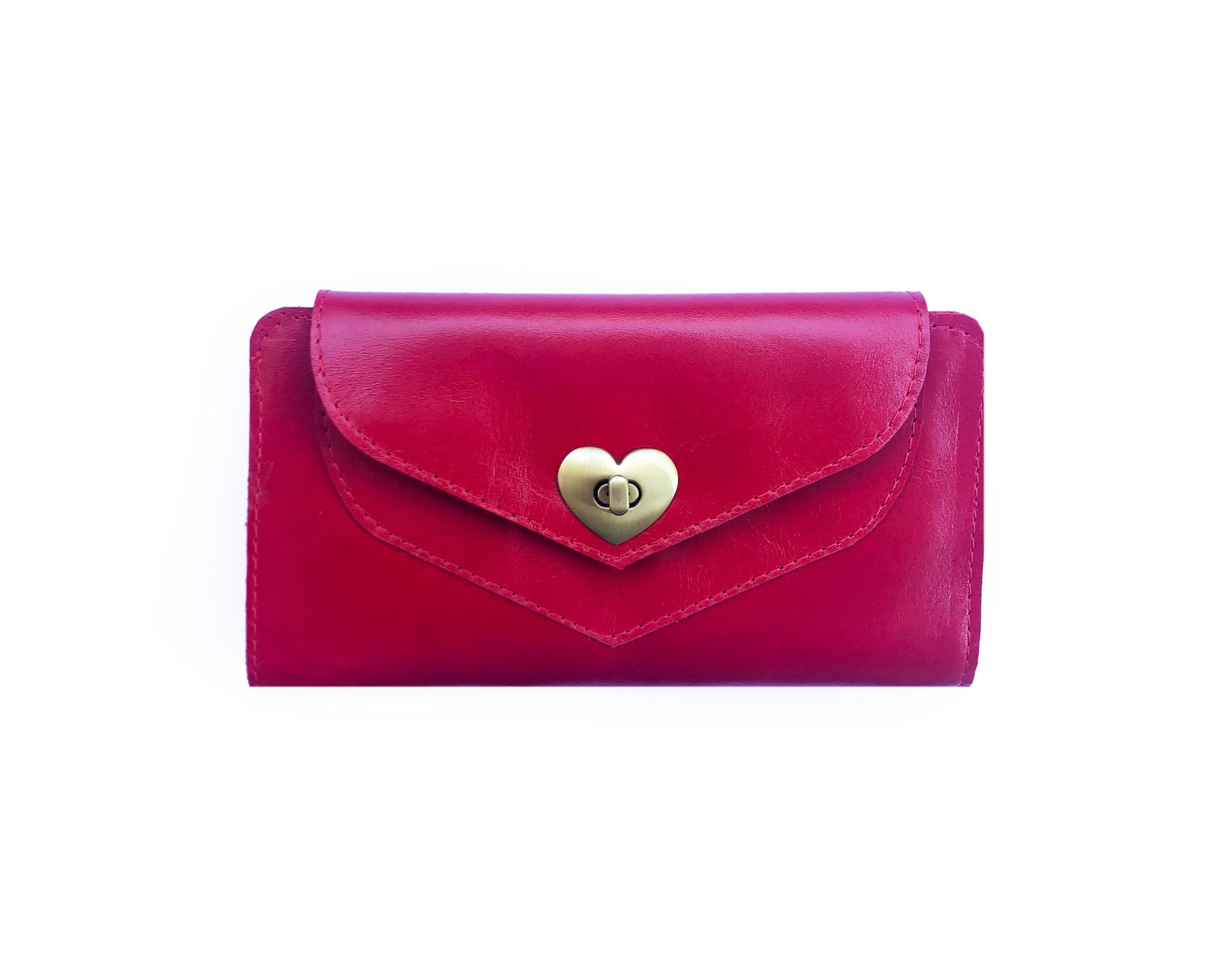 Red Leather Wallet Red Wallet for Women Women's Wallet - Etsy