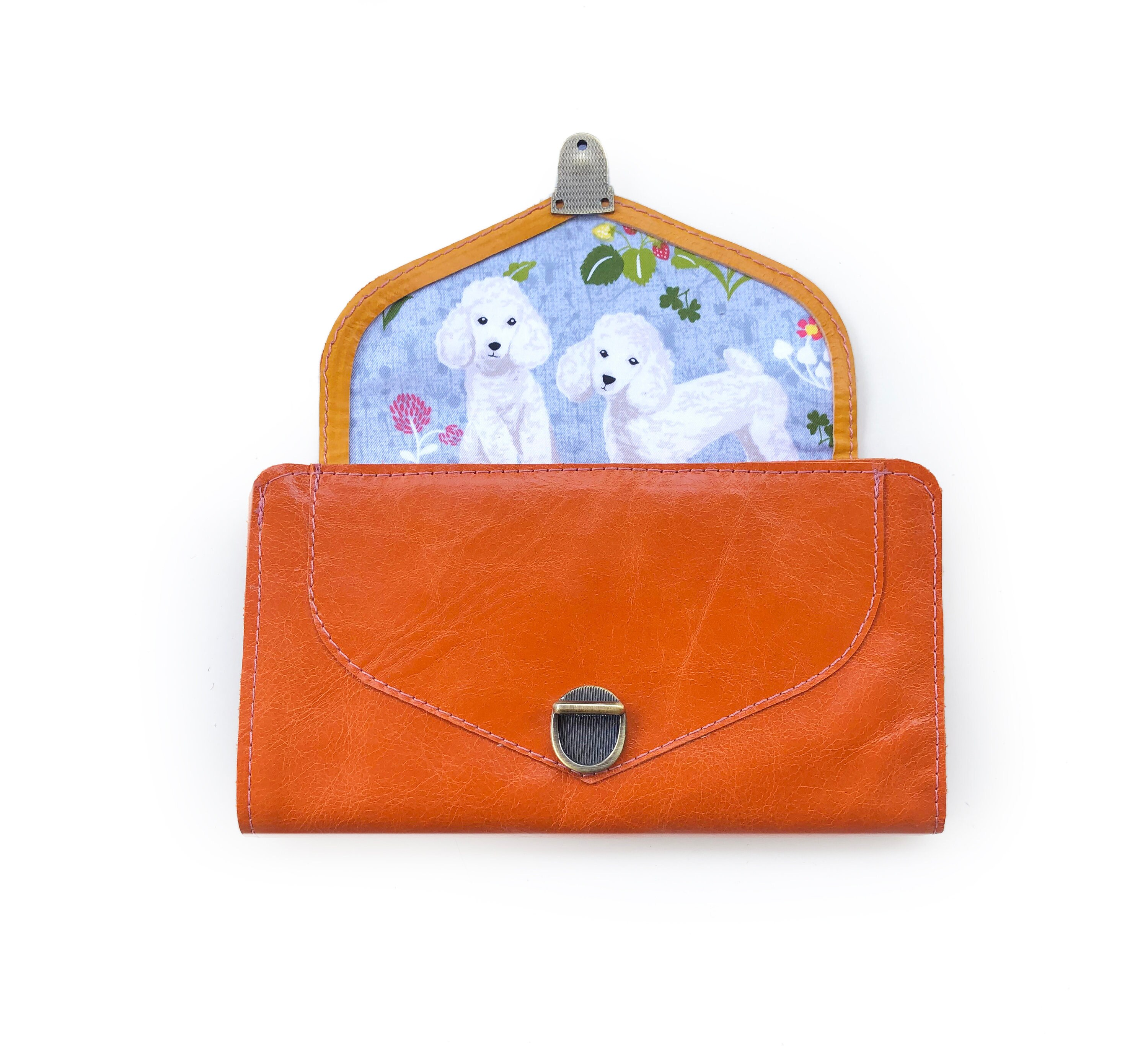 Orange Wallet With Puppies , Puppies Wallet, Orange Wallet for Women ...