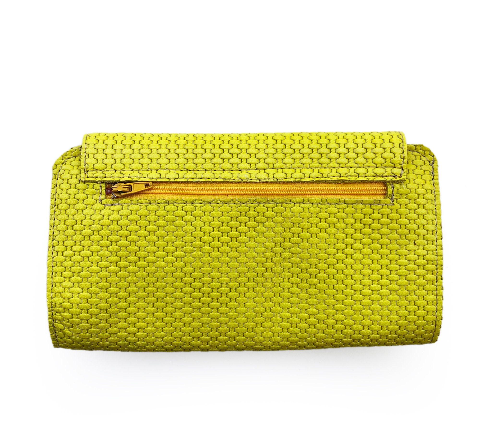 Sunshine Yellow Leather Wallet, Heart Lock Women's Wallet, Yellow ...
