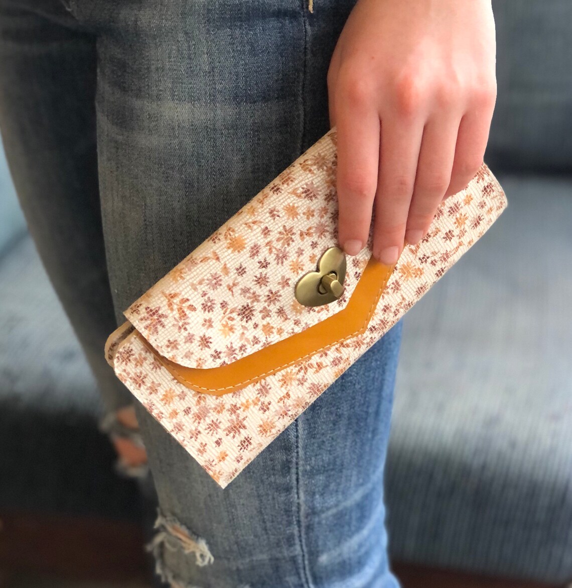 Floral Leather Wallet Vintage Style Wallet for Women - Etsy