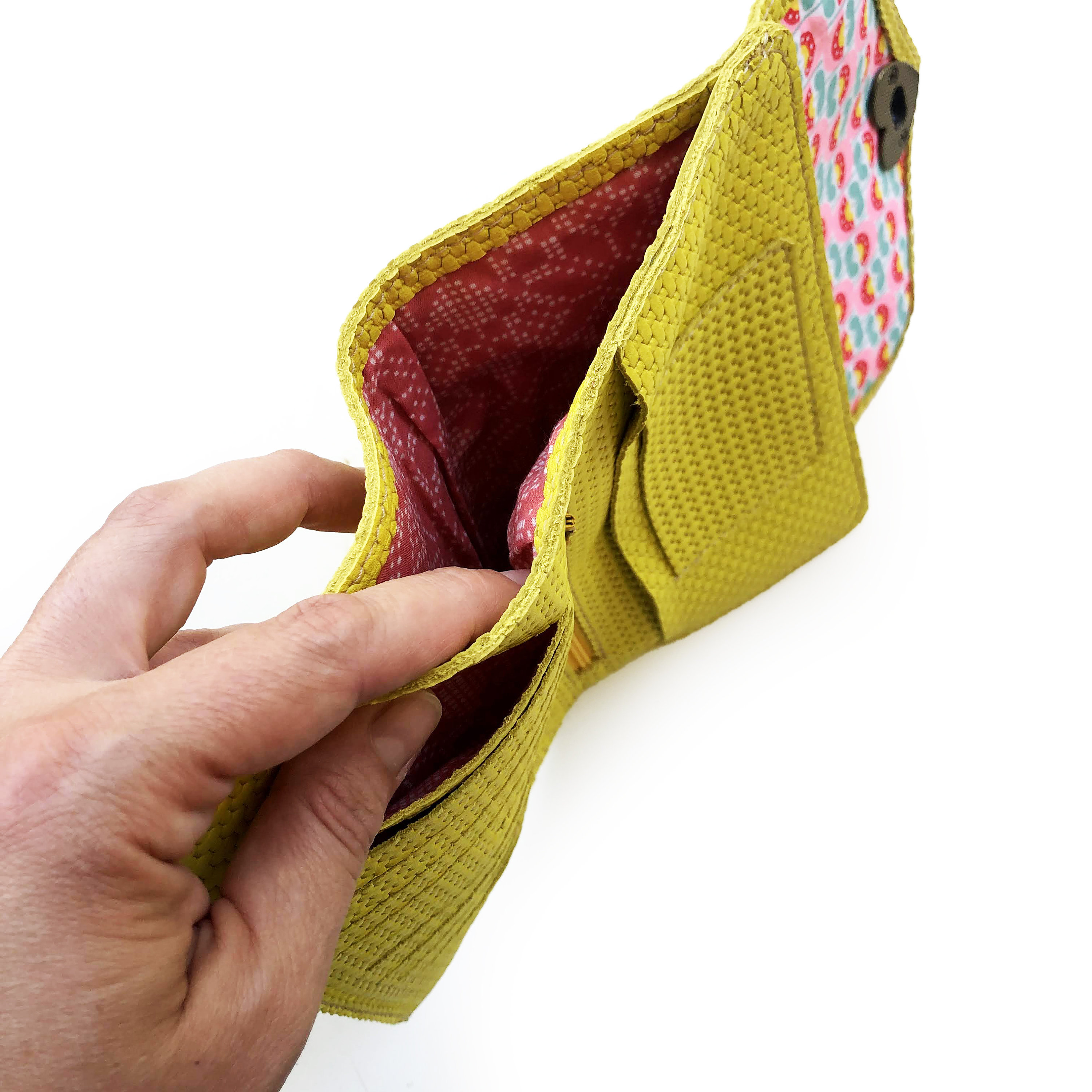 Sunshine Yellow Leather Wallet, Heart Lock Women's Wallet, Yellow ...