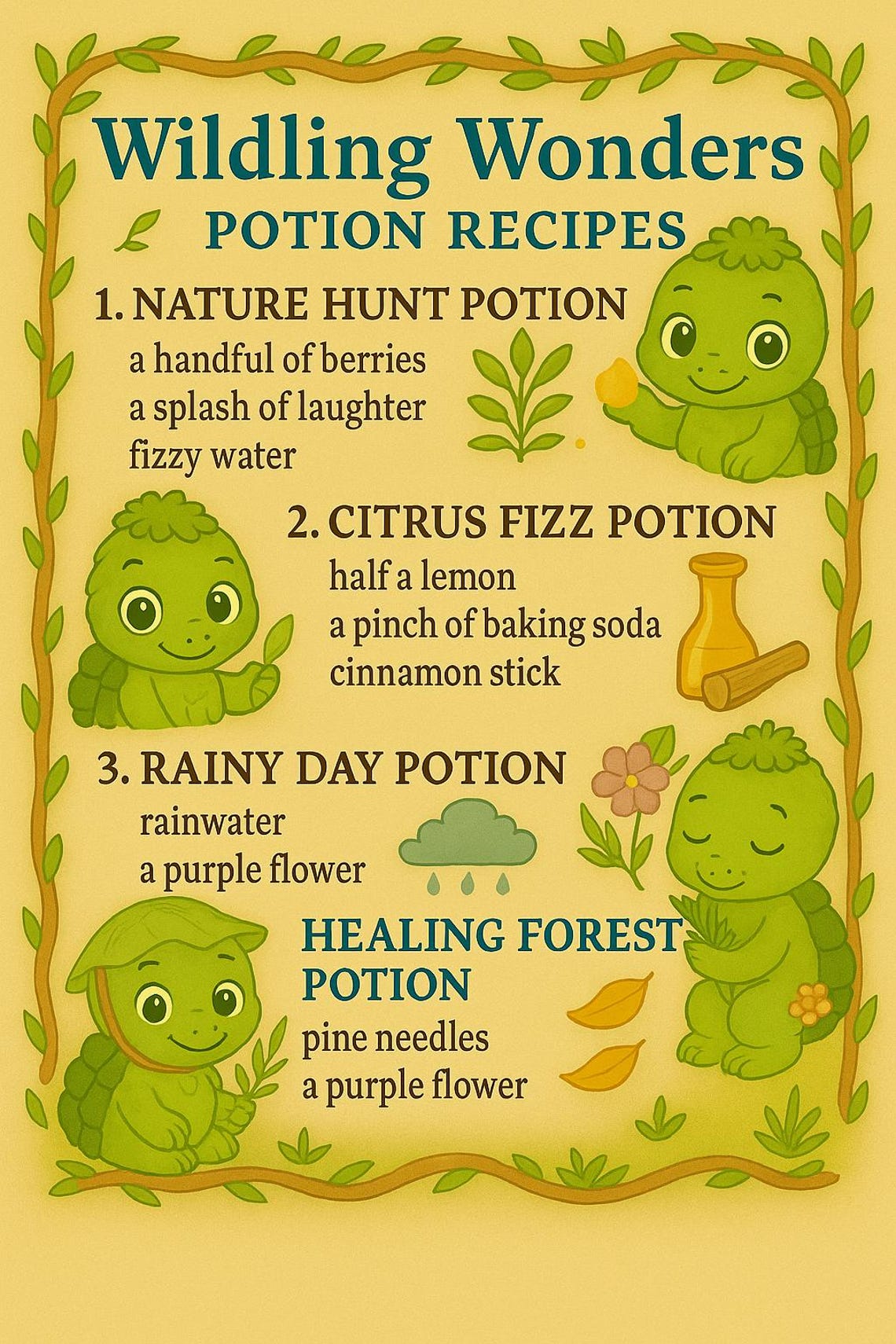 Wild Edibles for Kids, Printable Foraging Plant ID Printable , Nature ...