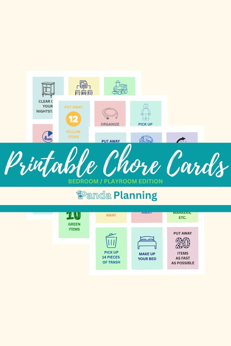 Printable Chore Cards - Fun & Interactive Cleaning Tasks - Bedroom and ...