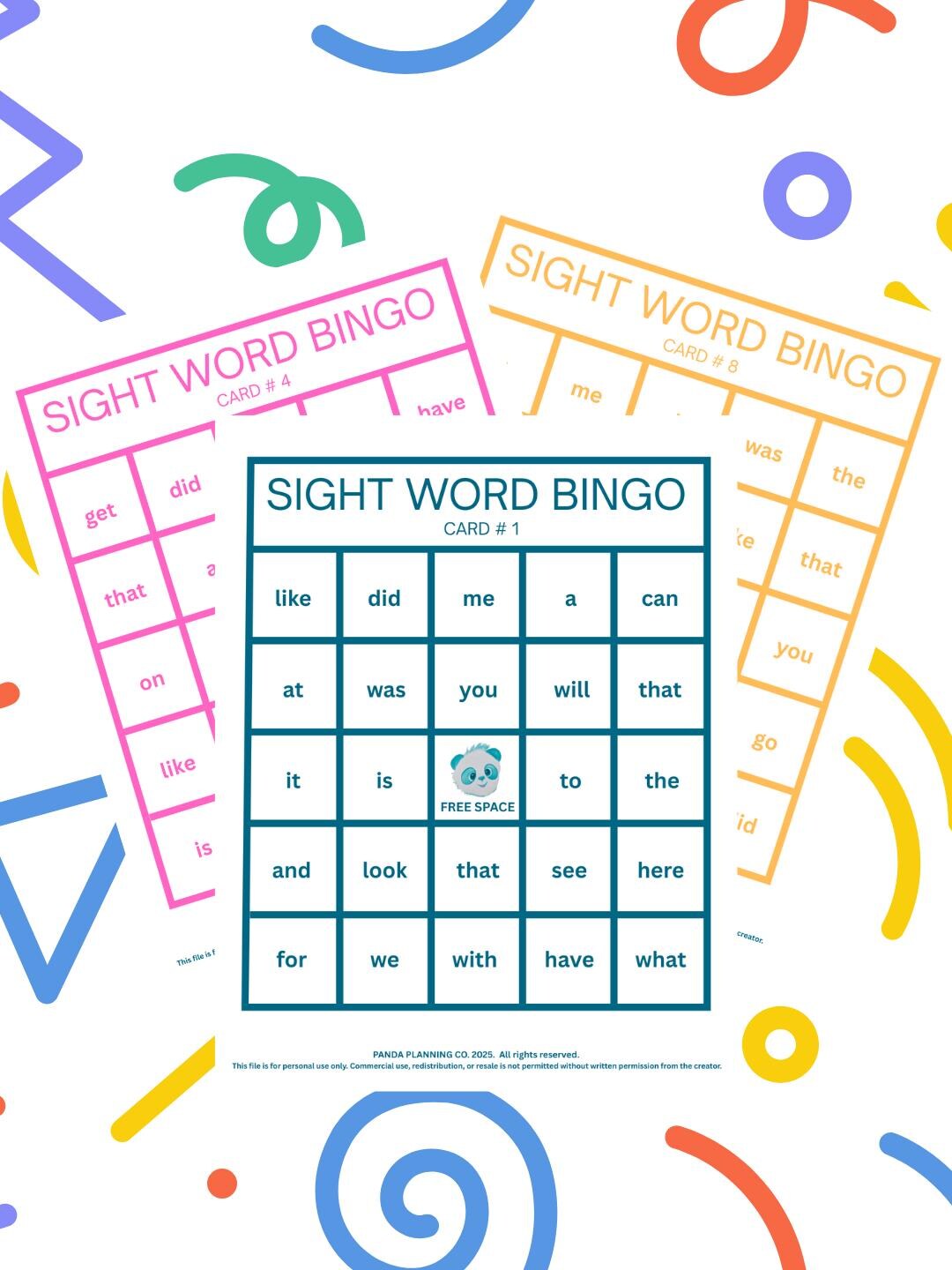 Sight Word Bingo! Set of 10 Individual Bingo Cards! - Etsy