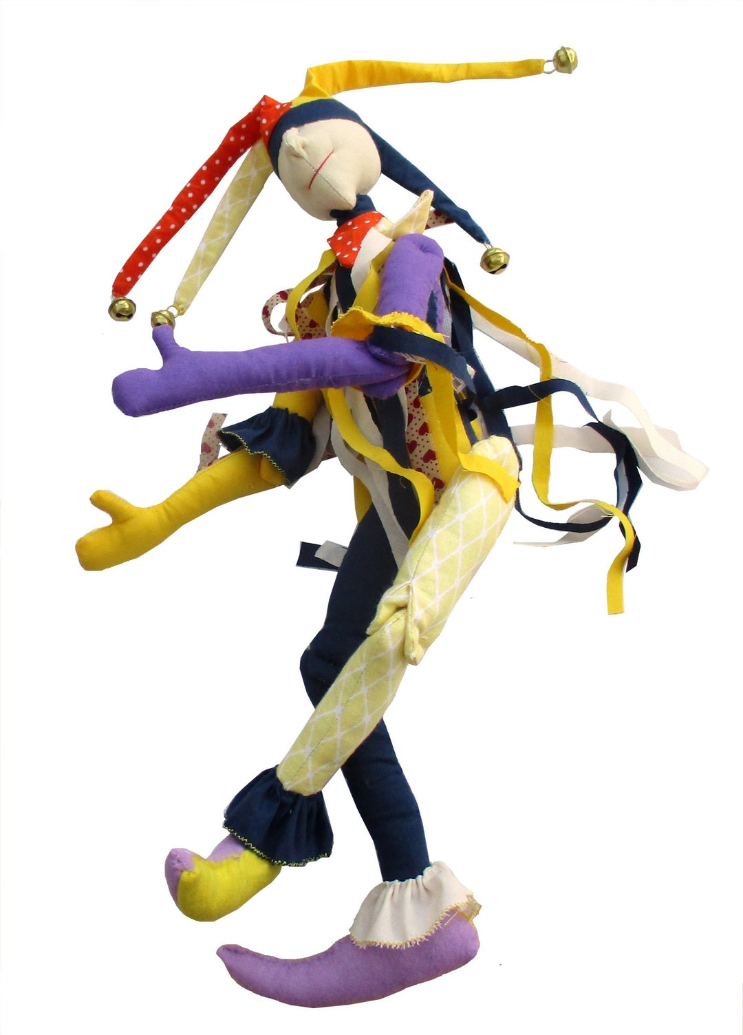 Jester Cloth Doll Soft Toy Sewing Pattern. Fun, Colourful and Stash ...