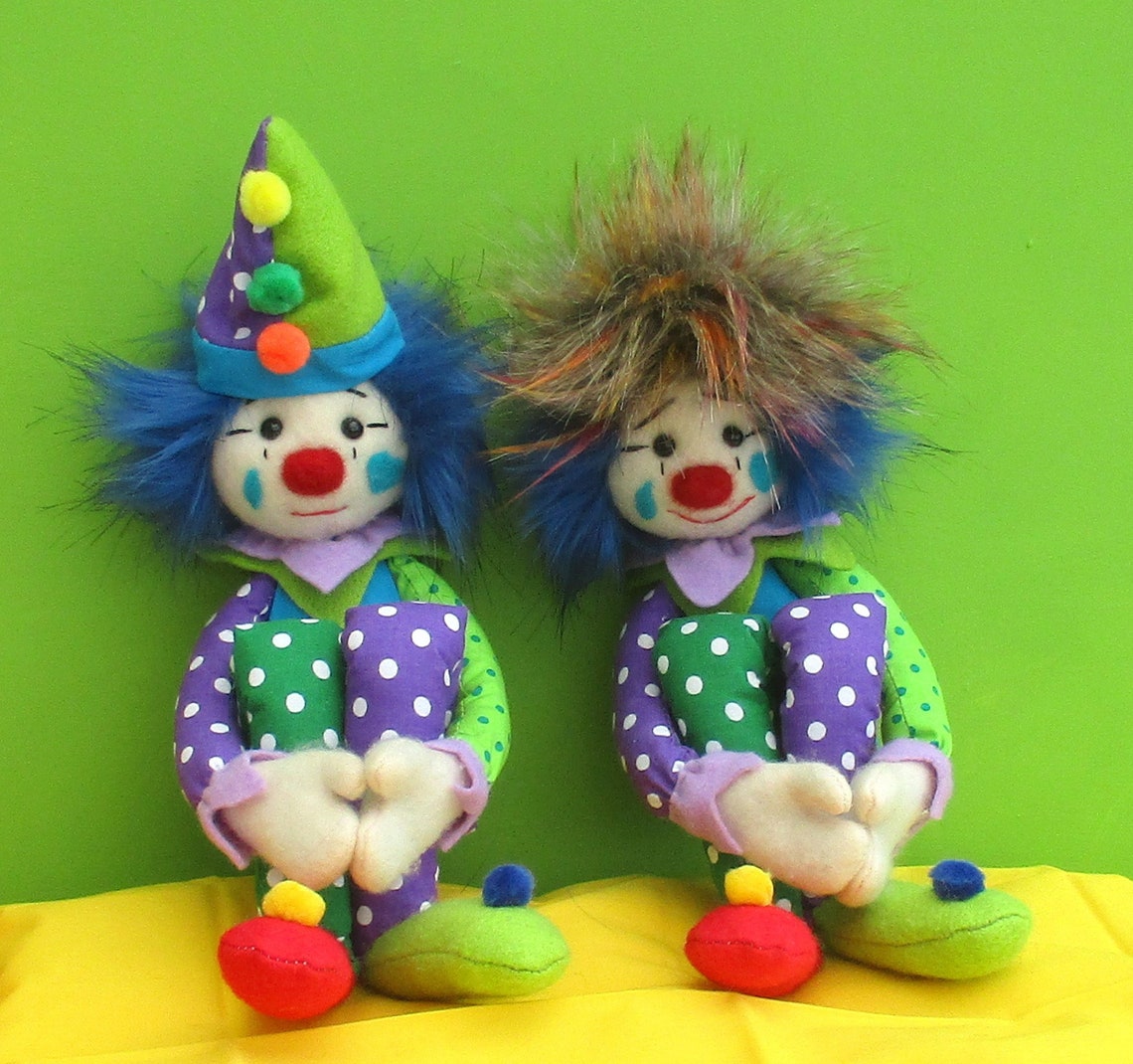 Casper Clown Soft Toy Cloth Doll Sewing Pattern Printed. - Etsy