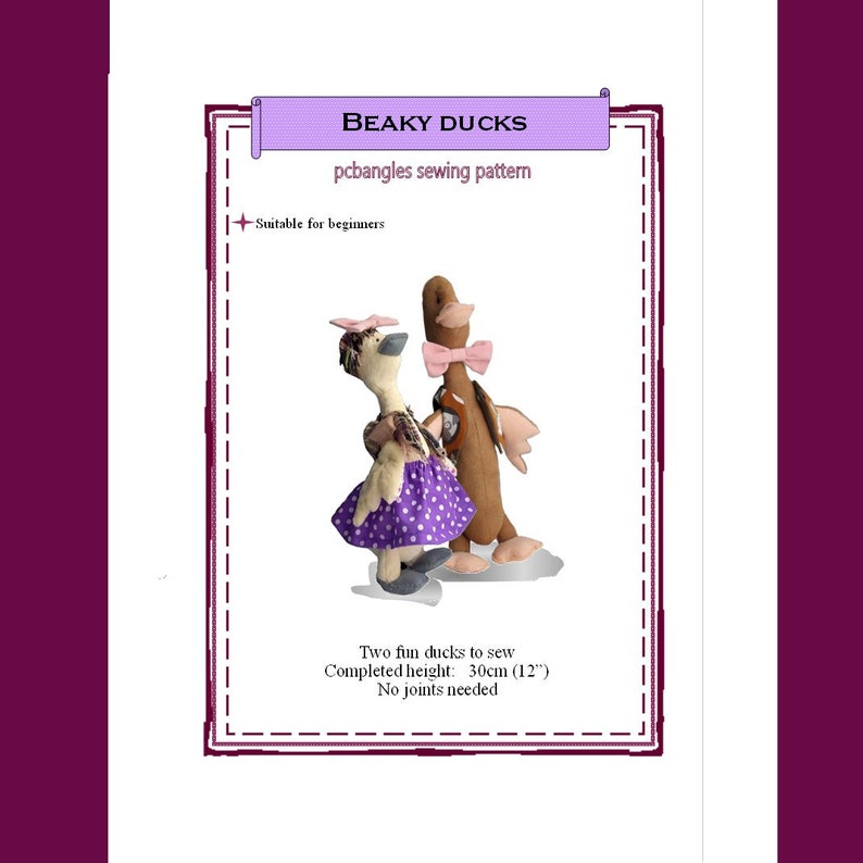 Beaky Duck Sewing Pattern - Etsy
