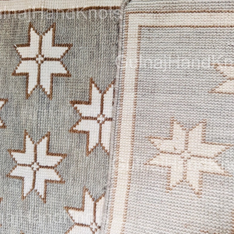 Flat Rug Blue Grey Oushak - Etsy