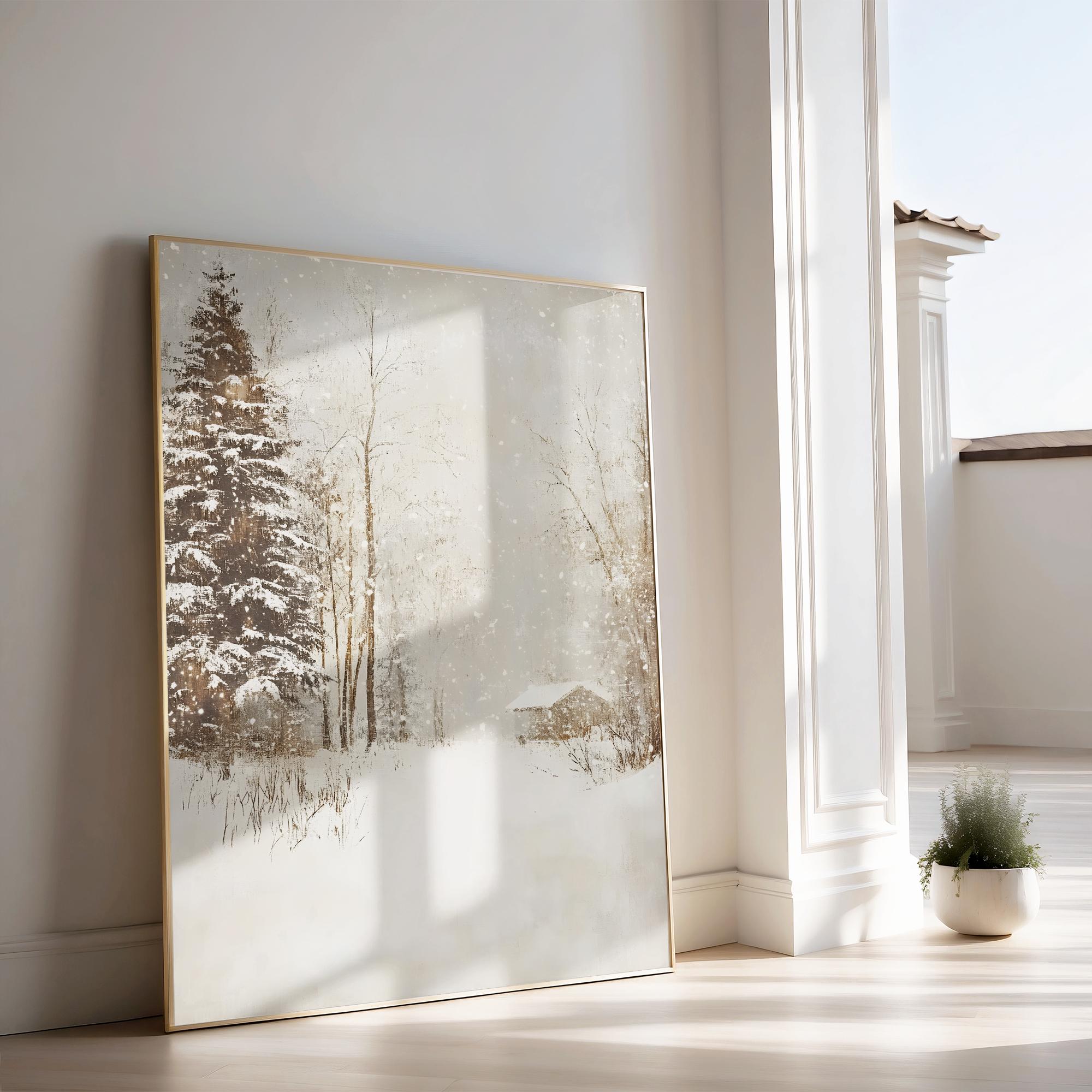 Printable Wall Art, Winter Landscape, Christmas Decor, Winter Forest ...