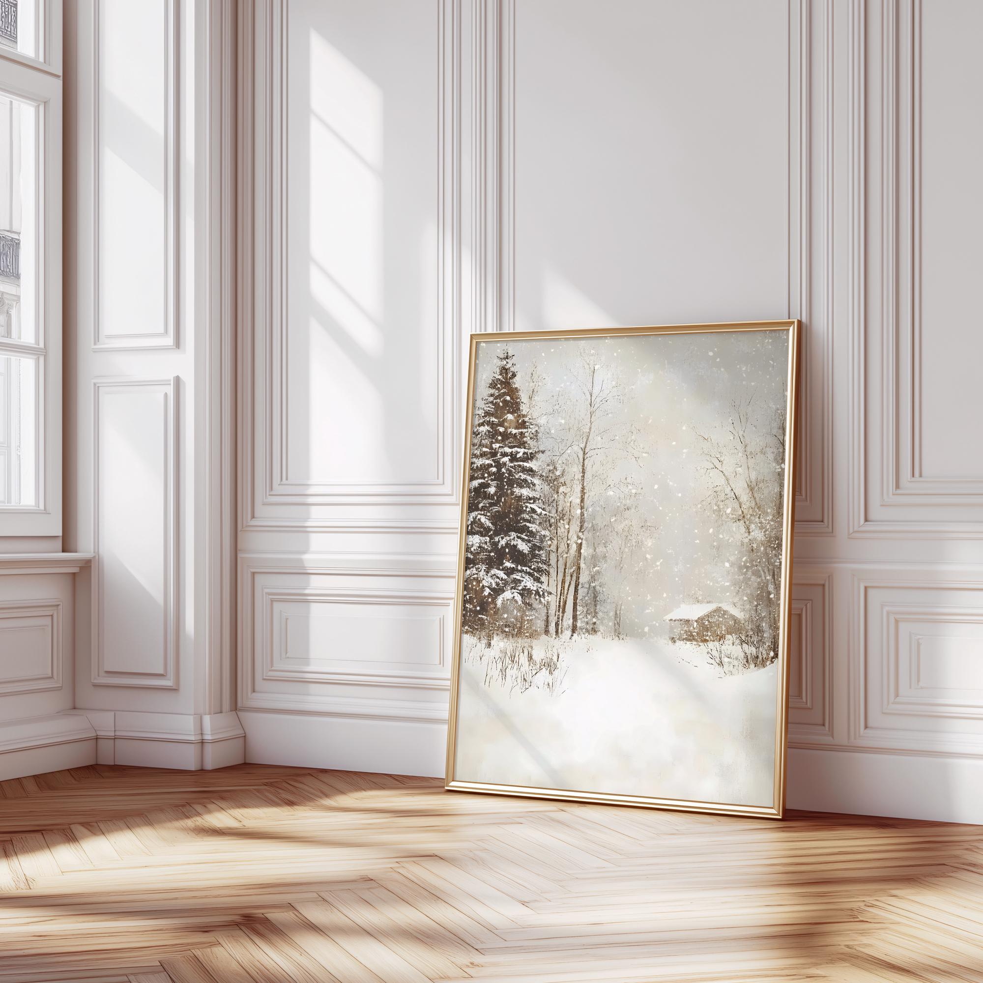 Printable Wall Art, Winter Landscape, Christmas Decor, Winter Forest ...