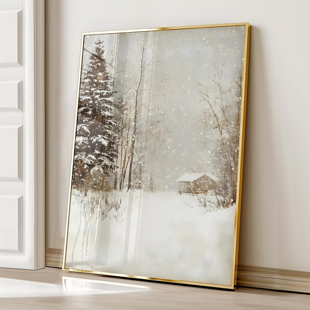 Printable Wall Art, Winter Landscape, Christmas Decor, Winter Forest ...