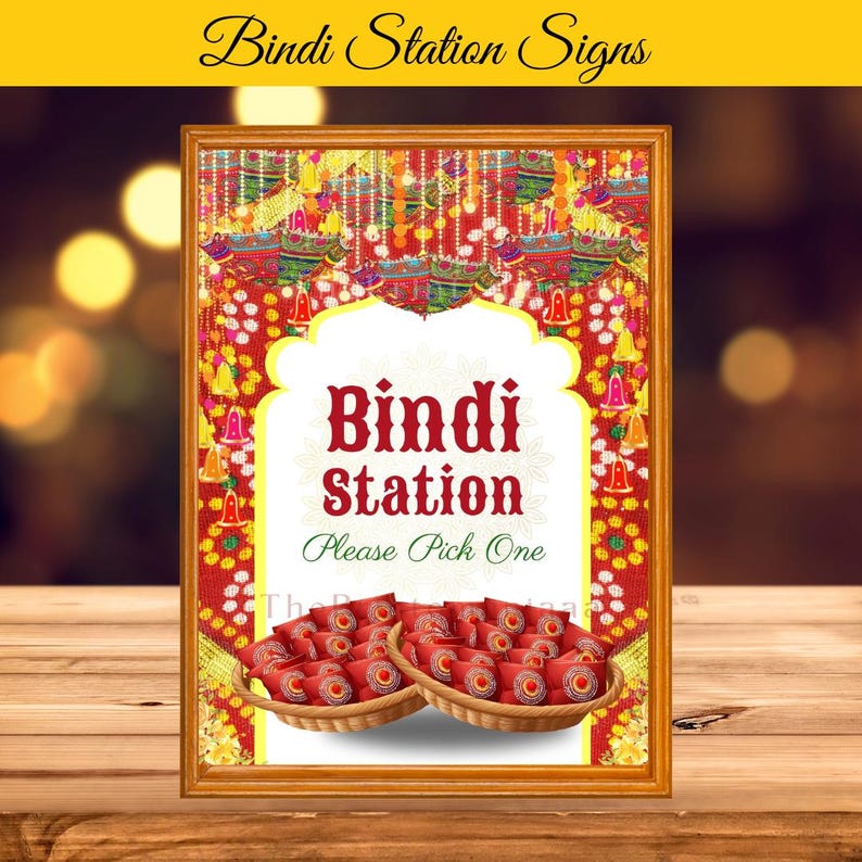 Instant Download Bindi Station Signs, Indian Wedding Station Signages ...