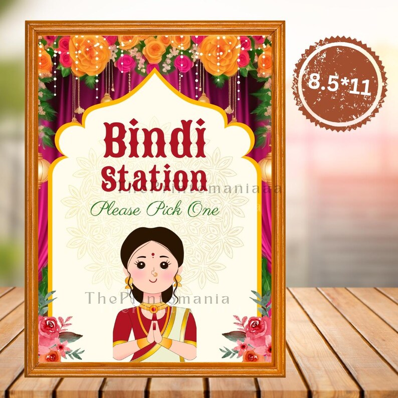 Bindi Station Sign, Indian Wedding Decor (instant Download) - Etsy