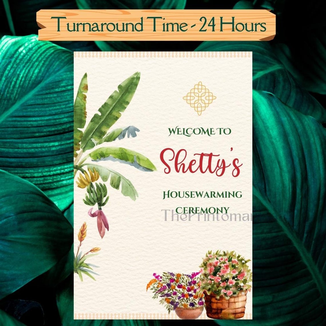 Indian Housewarming Welcome Sign, Banana Tree Decor (digital Download ...
