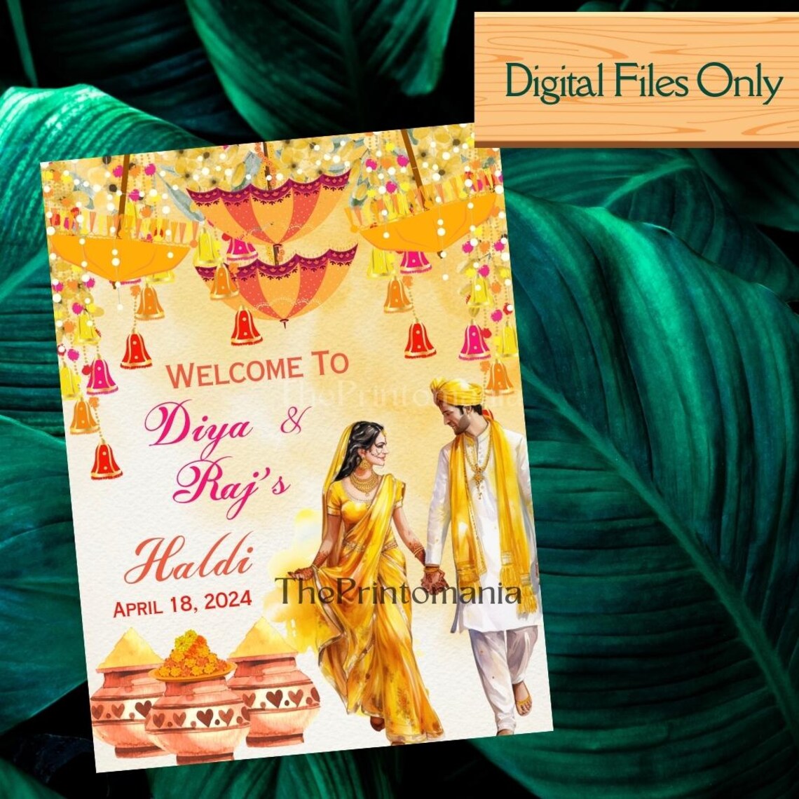 Indian Haldi Sign, Hindu Haldi Ceremony Welcome Sign Board, Indian ...