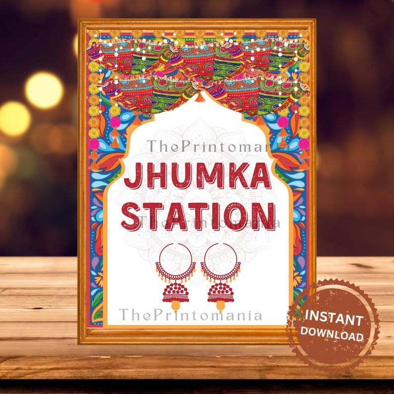 Jhumka Station Sign Instant Download, Jhumka Gira Rey Signage, Earring ...