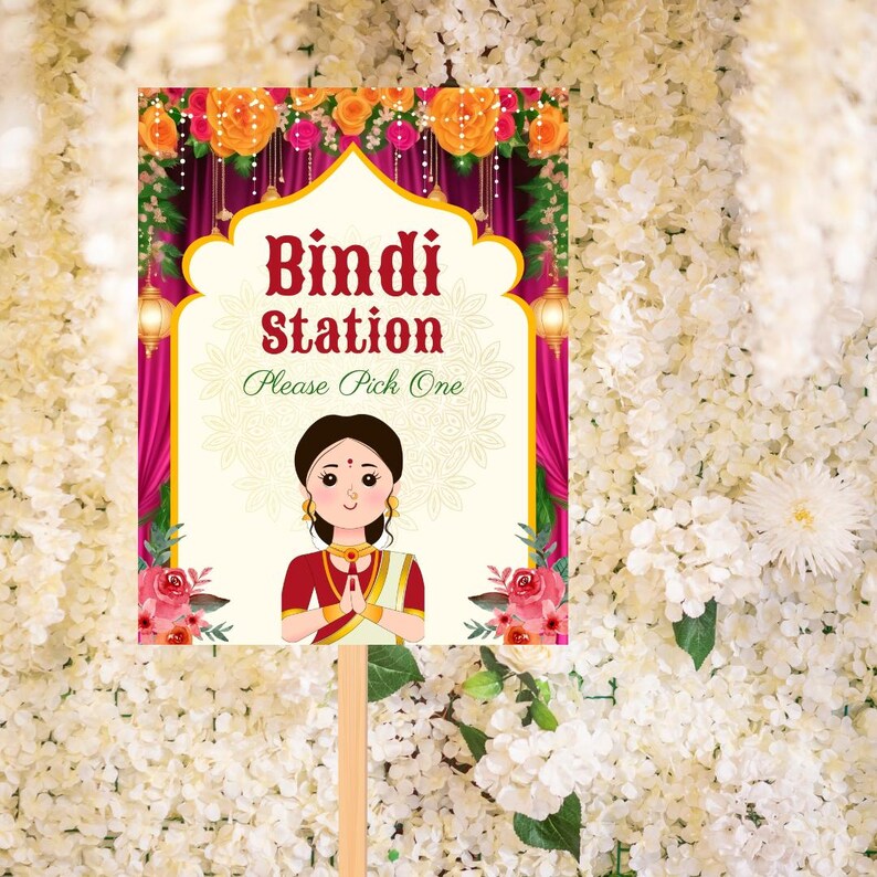 Bindi Station Sign, Indian Wedding Decor (instant Download) - Etsy
