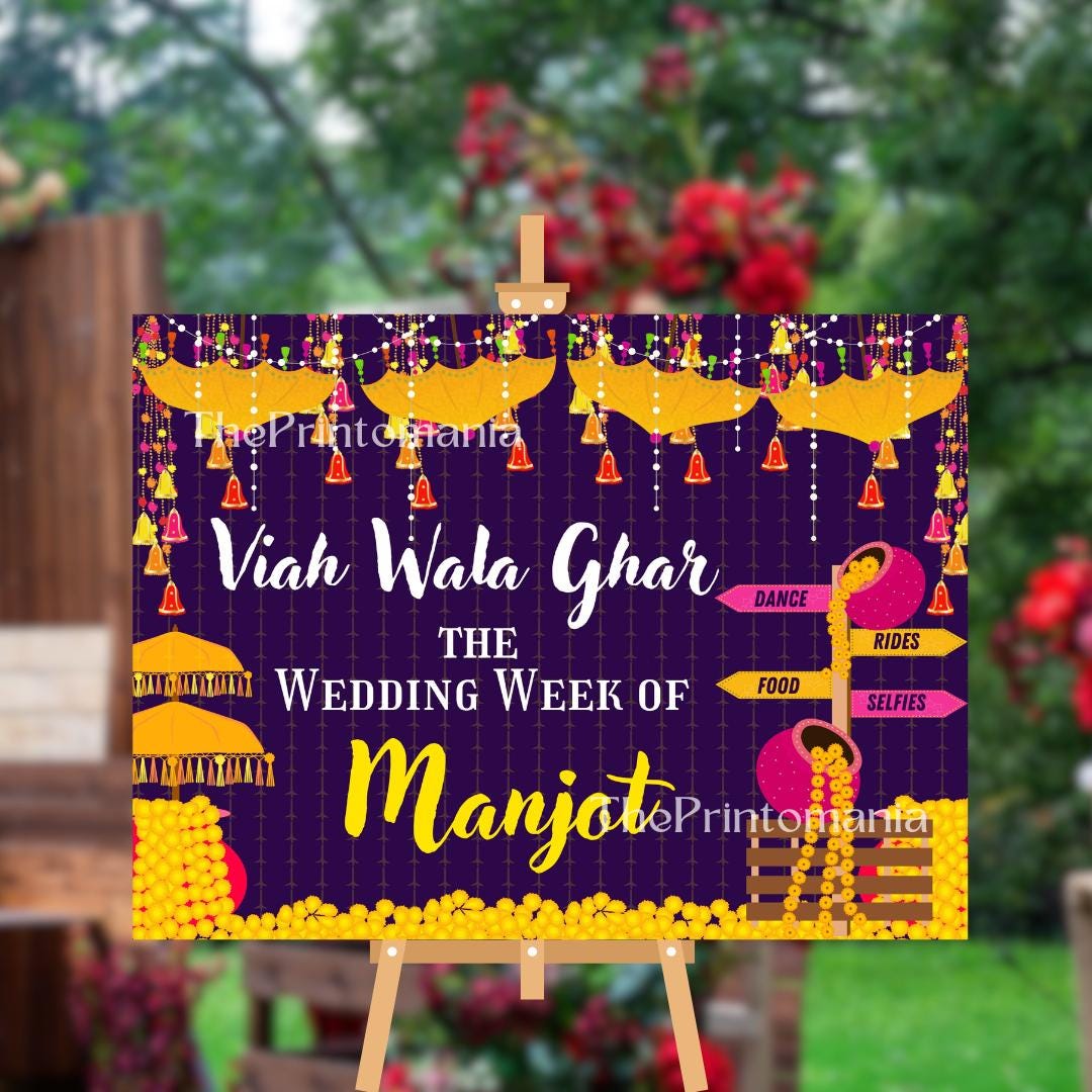 Viah Wala Ghar Sign, Punjabi Wedding Entrance Decor (instant Download ...