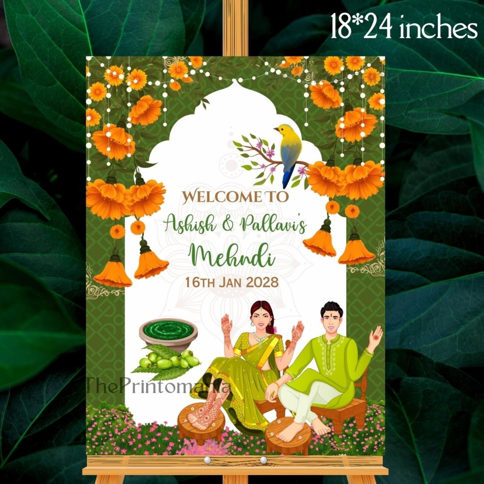 Mehendi Welcome Sign & Mehndi Decor, Mendhi Poster as Mehndi Decor ...