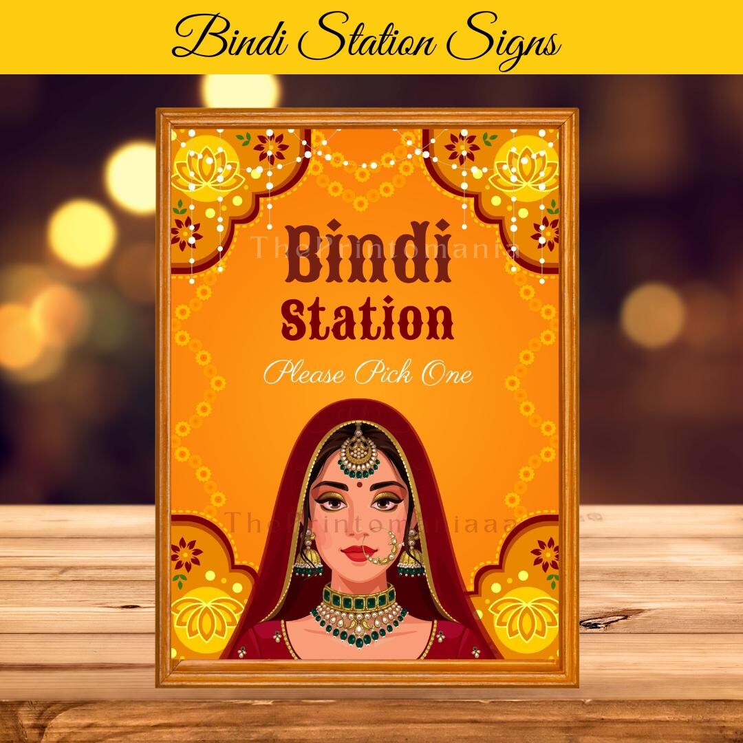 Bindi Station Signs, Instant Download Indian Wedding Station Signages ...