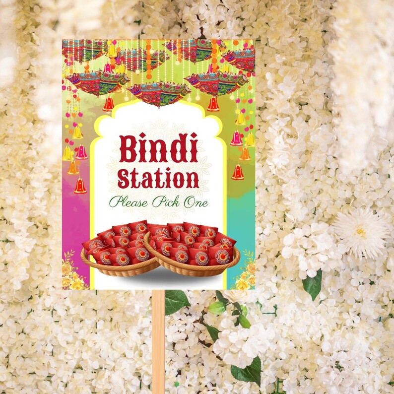 Bindi Station Sign, Indian Wedding Decor (digital Download) - Etsy