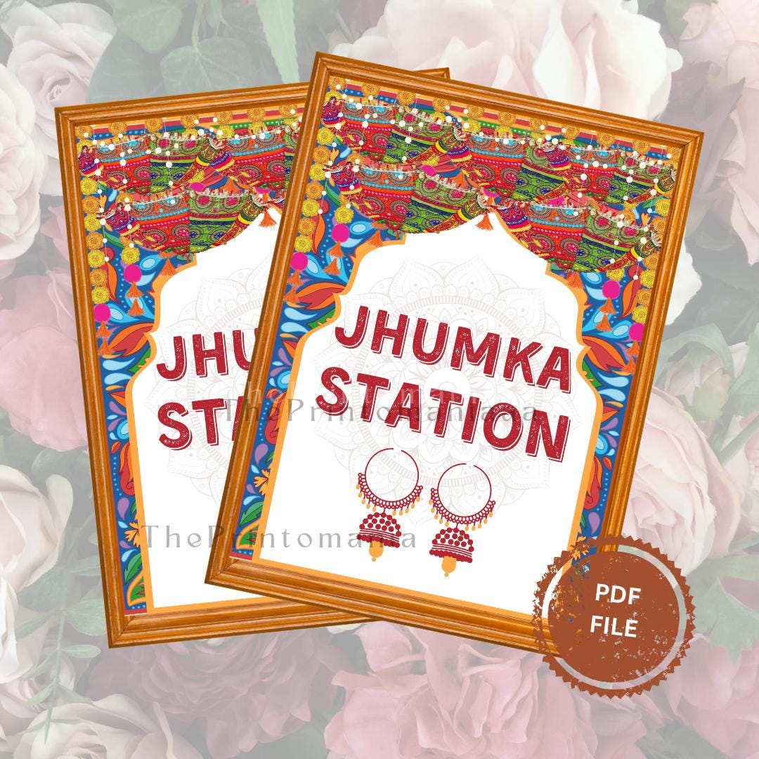Jhumka Station Sign Instant Download, Jhumka Gira Rey Signage, Earring ...