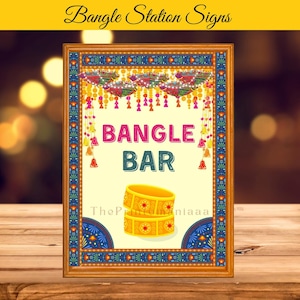 Bangle Bar Station Sign, Bangle Signs, Haldi Mehndi Indian Wedding ...