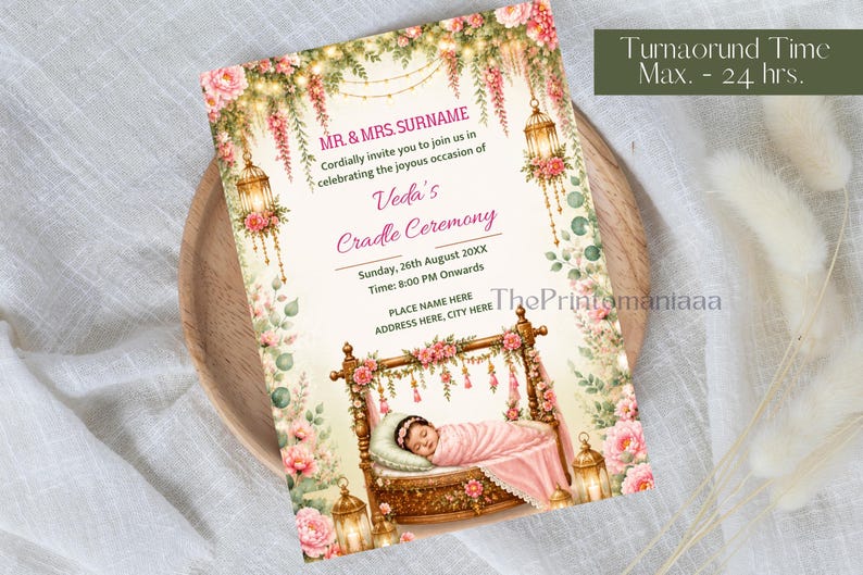 Cradle Ceremony Invitation: Naming Ceremony Digital E-card Invite ...