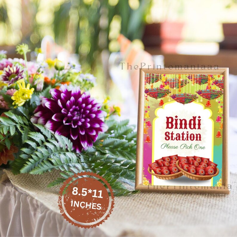 Bindi Station Sign, Indian Wedding Decor (digital Download) - Etsy