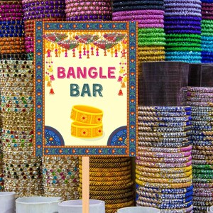 Bangle Bar Station Sign, Bangle Signs, Haldi Mehndi Indian Wedding ...