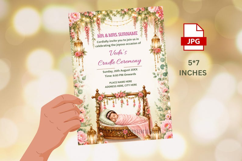 Cradle Ceremony Invitation: Naming Ceremony Digital E-card Invite ...