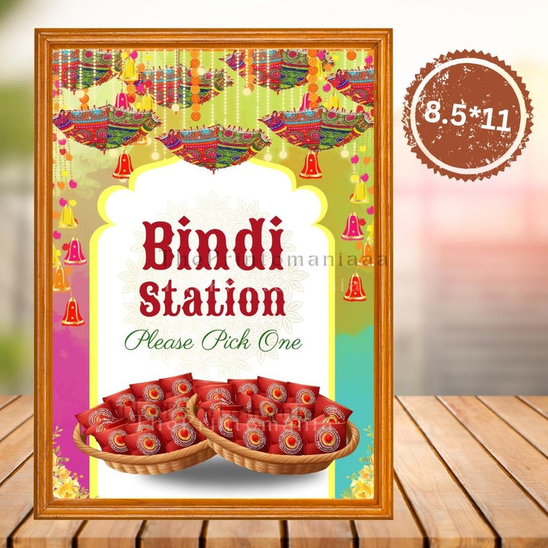 Bindi Station Sign, Indian Wedding Decor (digital Download) - Etsy