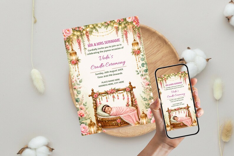 Cradle Ceremony Invitation: Naming Ceremony Digital E-card Invite ...