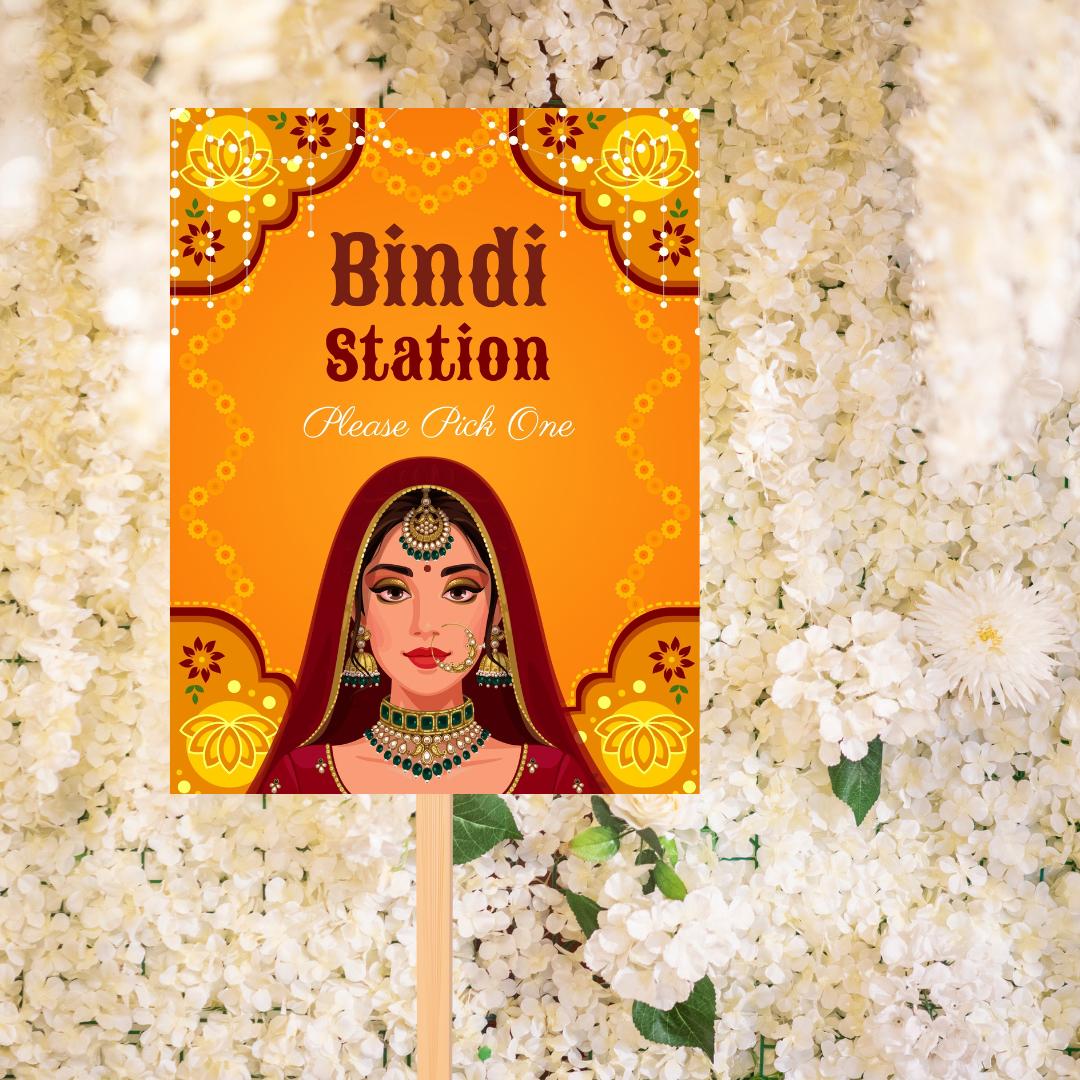 Bindi Station Sign, Indian Wedding Decor (digital Download) - Etsy