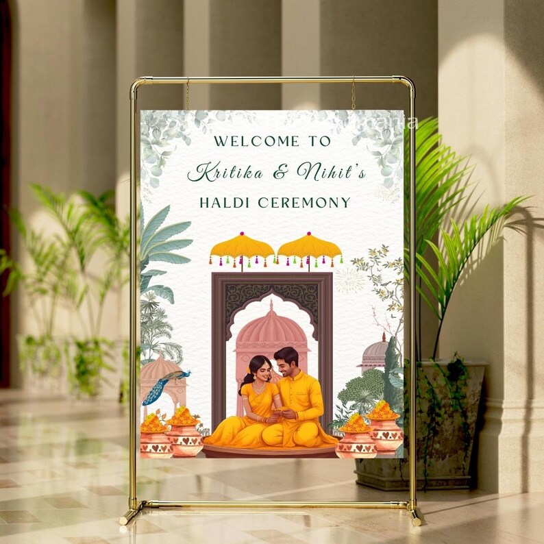 Haldi Welcome Signs, Haldi Signboards, Hould Ceremony Decor, Indian ...