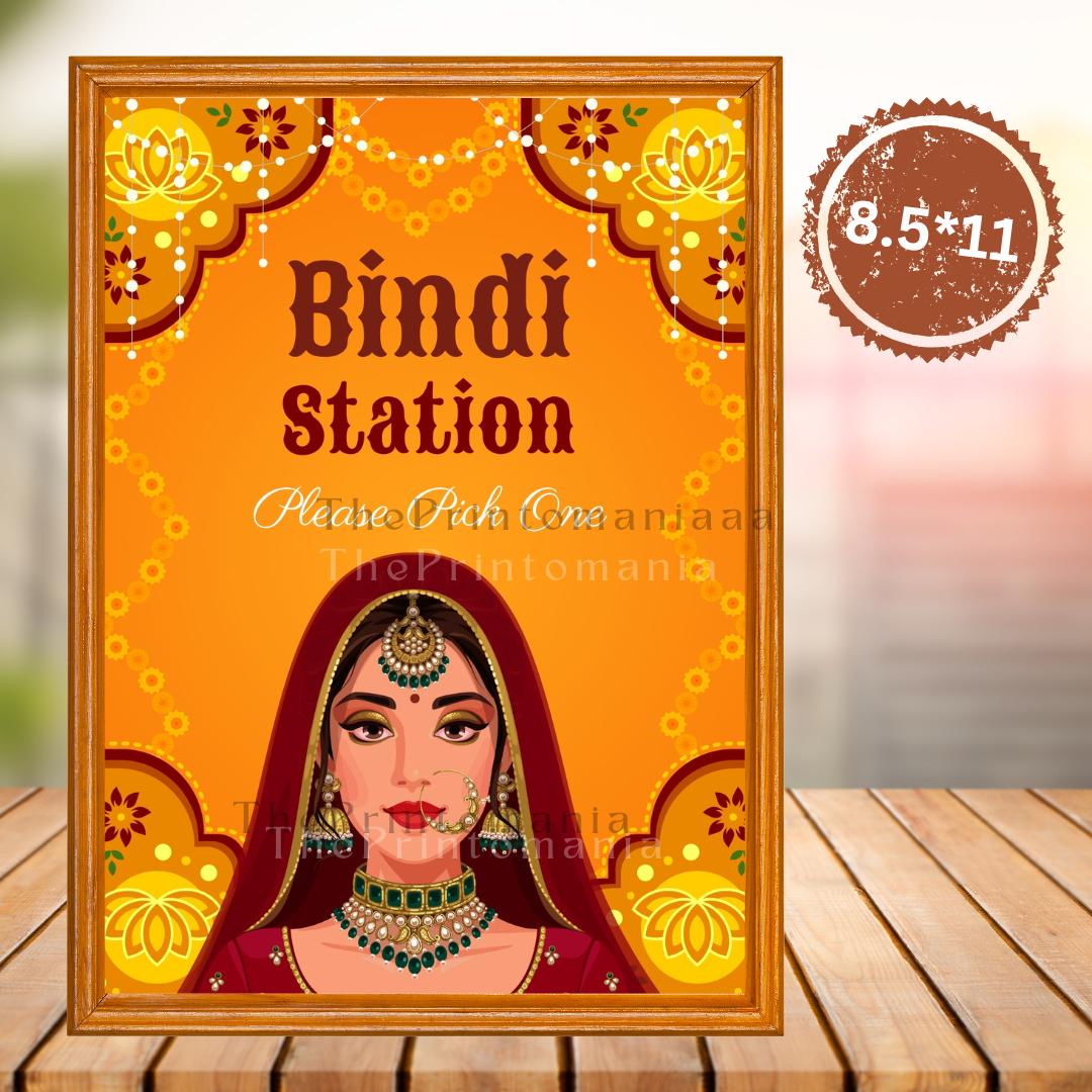 Bindi Station Sign, Indian Wedding Decor (digital Download) - Etsy