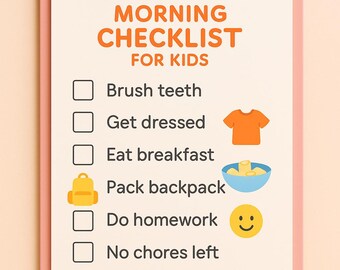 Daily Routine Chart for Kids – Printable Checklist With Icons | Morning ...