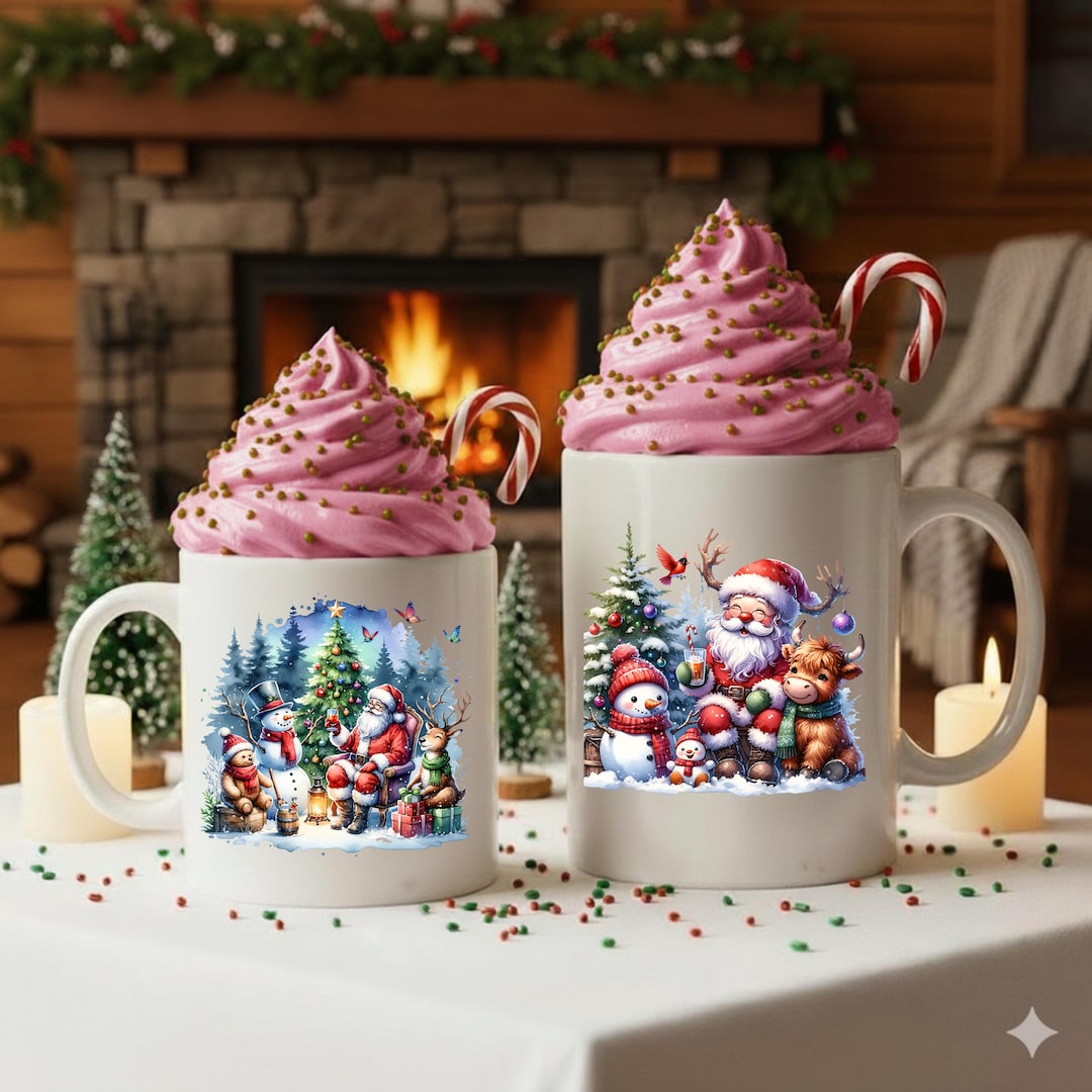 Christmas PNG: Santa, Snowmen, and Reindeer Designs (digital Download ...