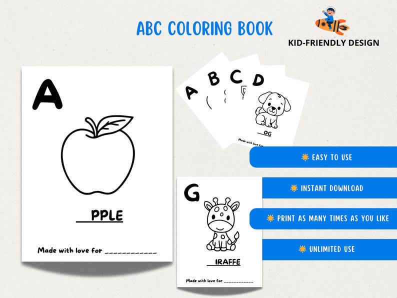 Baby's First ABC Tracing Book, Animal Alphabet Coloring Pages, Baby ...