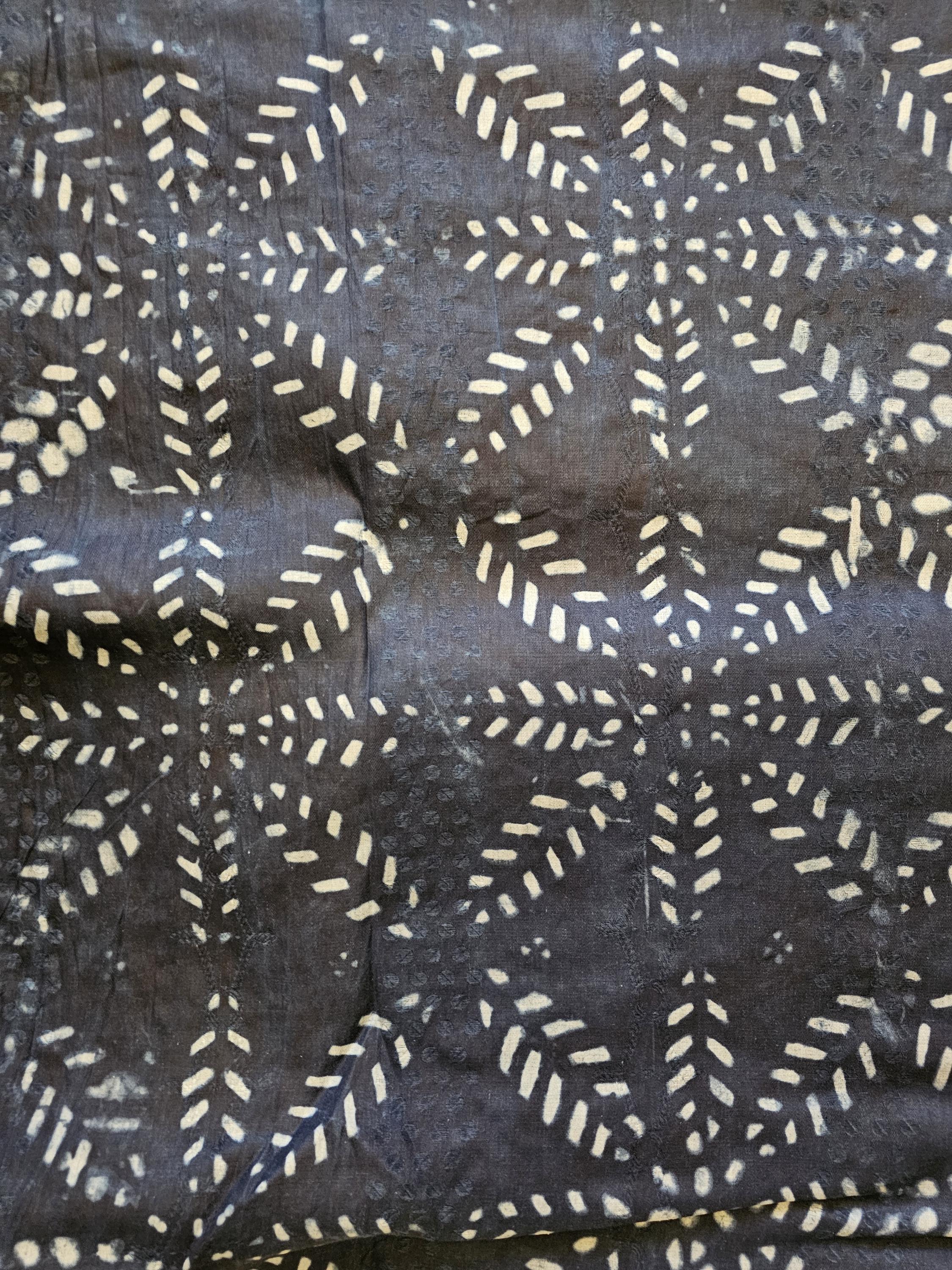Hand Dyed Indigo Block Print Fabric: Nigerian Yoruba Adire Batik - Etsy