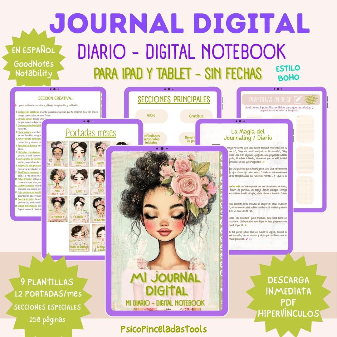 Digital JOURNALING Journal in Spanish | for iPad | Creative Section ...