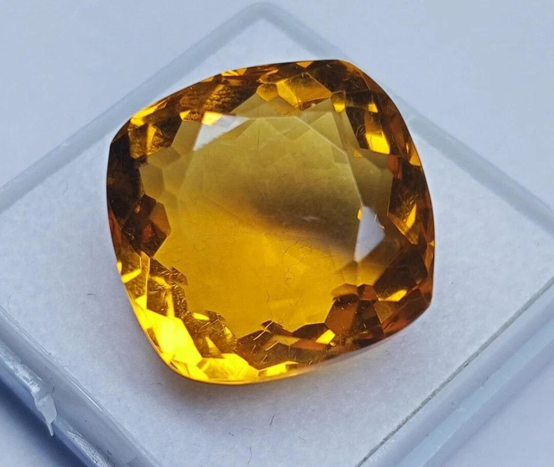 Yellow Topaz 20-21 Ct Cushion Cut Natural Brazilian Certified Loose ...