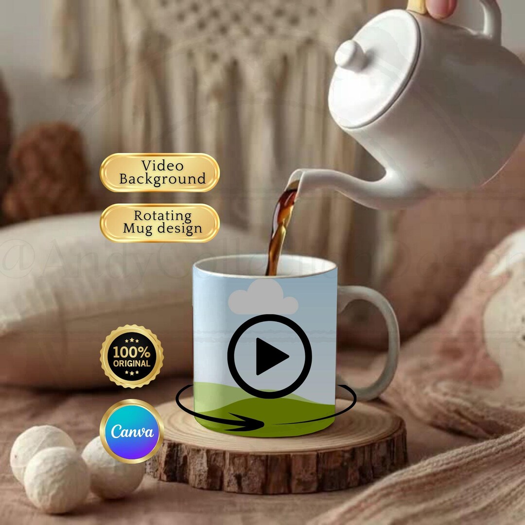 Mug Mockup Video, 11oz Mug Video Mockup, Boho Video Background Mockup ...