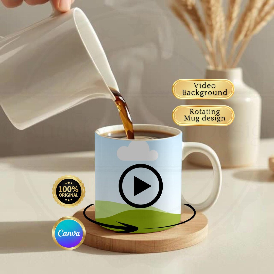 Mug Mockup Video, 11oz Mug Video Mockup, Boho Video Background Mockup ...