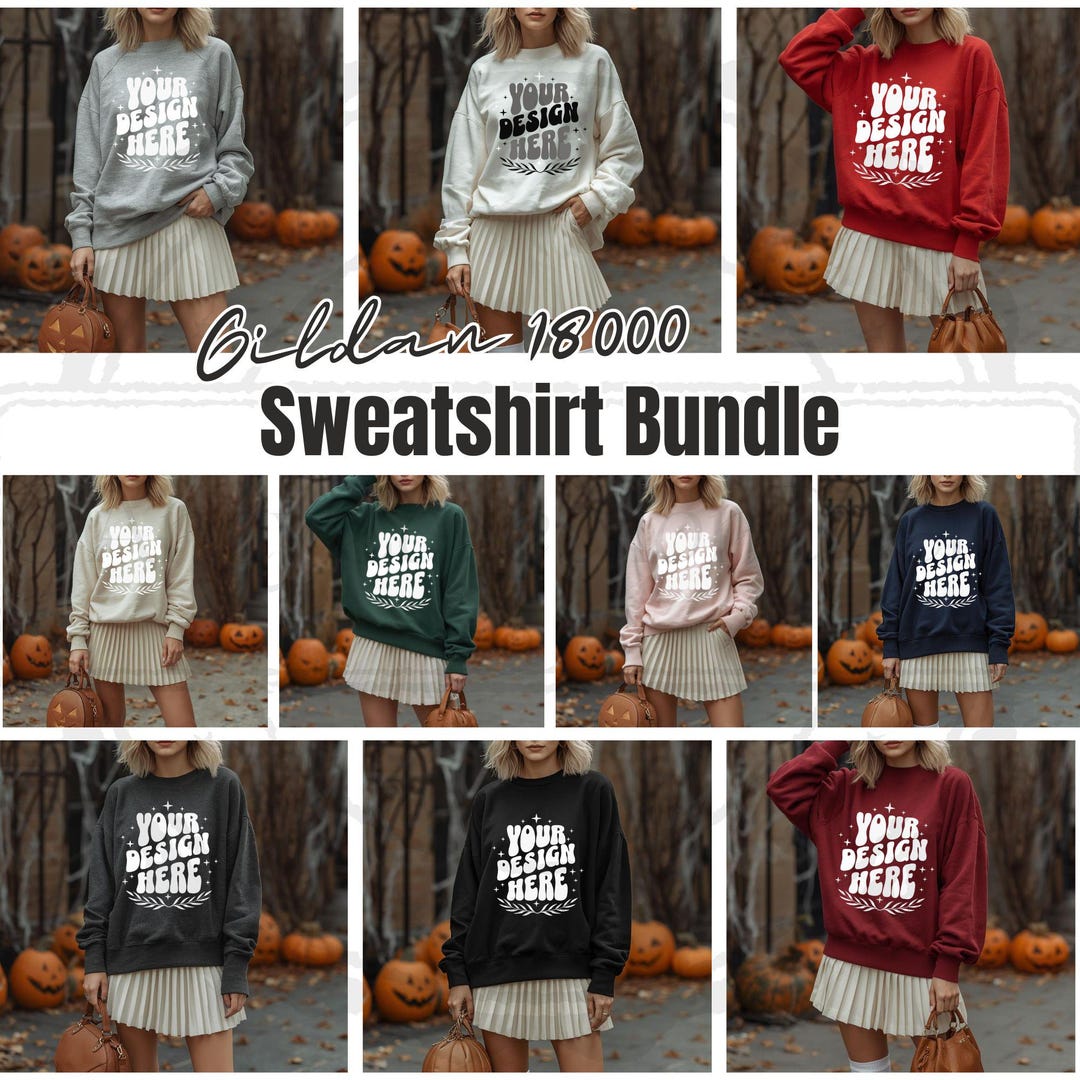 Gildan 18000 Model Sweatshirt Mockup, Clothing Display Template, Model ...