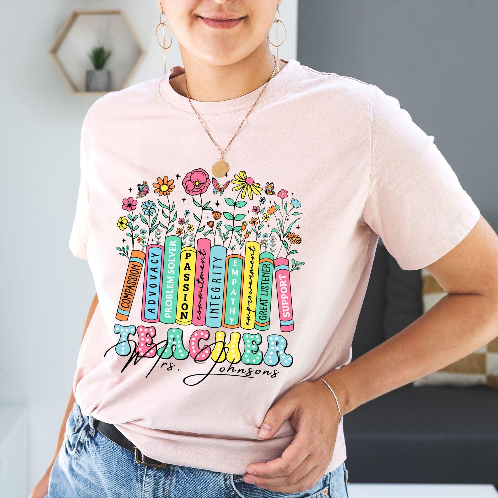 Personalized Teacher T-shirt, Custom Educator Tee, School Staff Gift ...