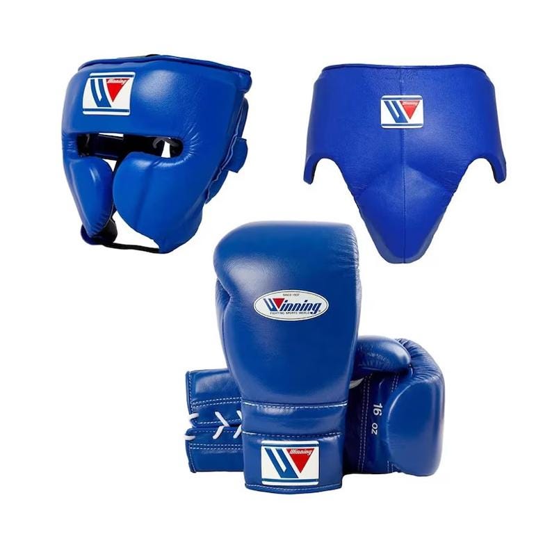 Custom Made Winning Boxing Set, Winning Gloves, Head & Groin Guard ...
