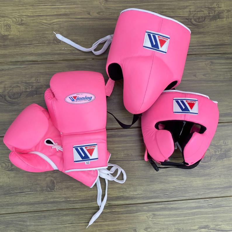 Custom Made Winning Boxing Set, Winning Gloves, Head & Groin Guard ...