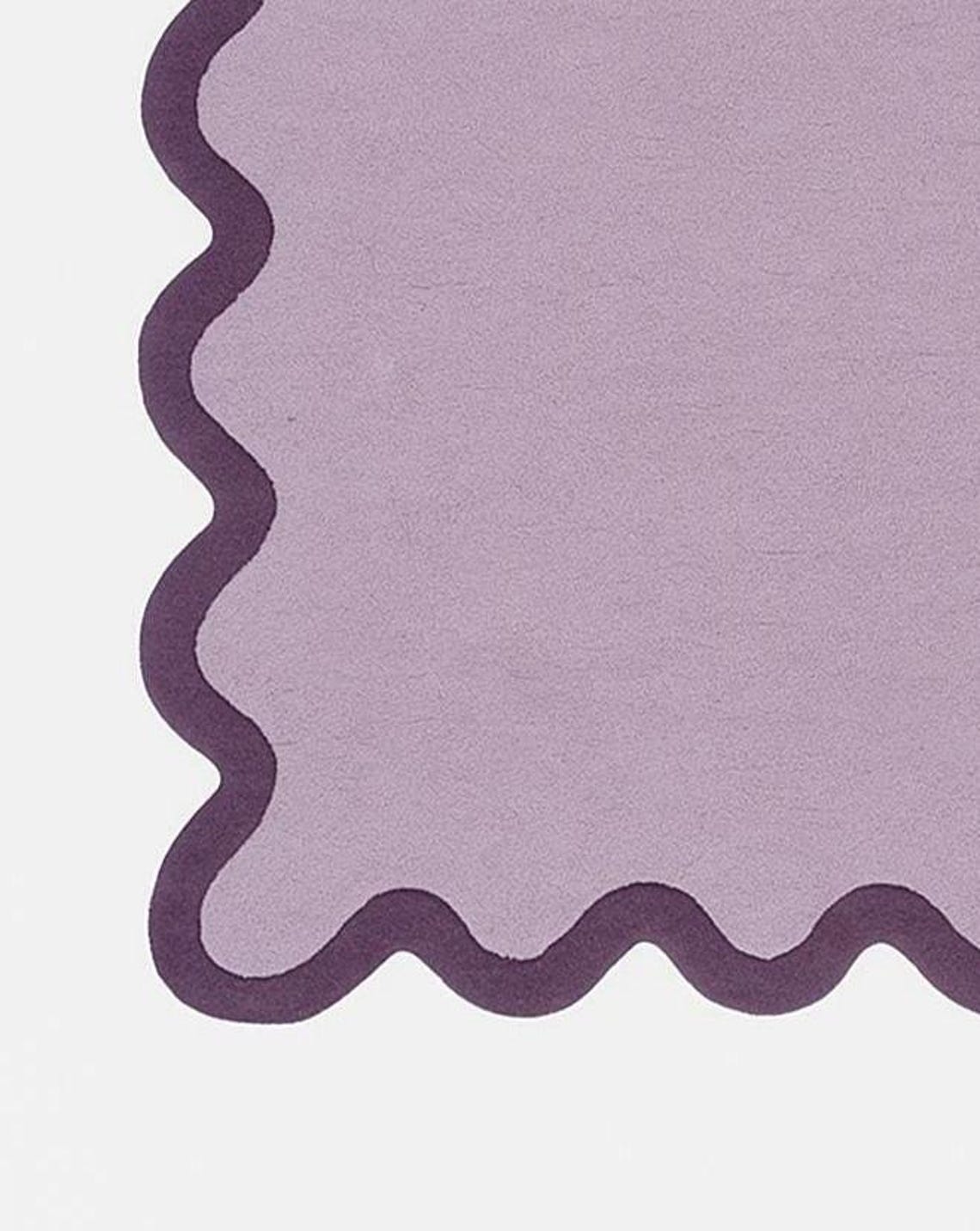 Hand-tufted Wool Rug: Modern Wavy Edge, Sculpted Texture - Etsy